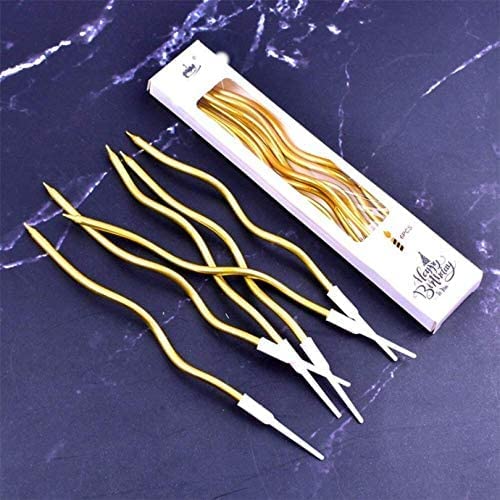 SPAVEDA 6pc Twisty Birthday Candles Set Metallic Curly Coil Candles ...