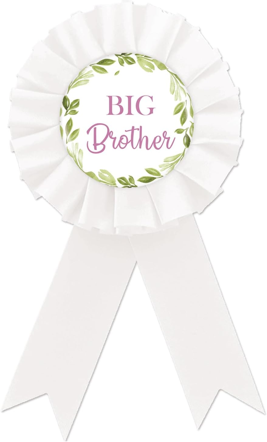 Amazon.com: White Big Brother Tinplate Badge Pin, White Rosette Big ...