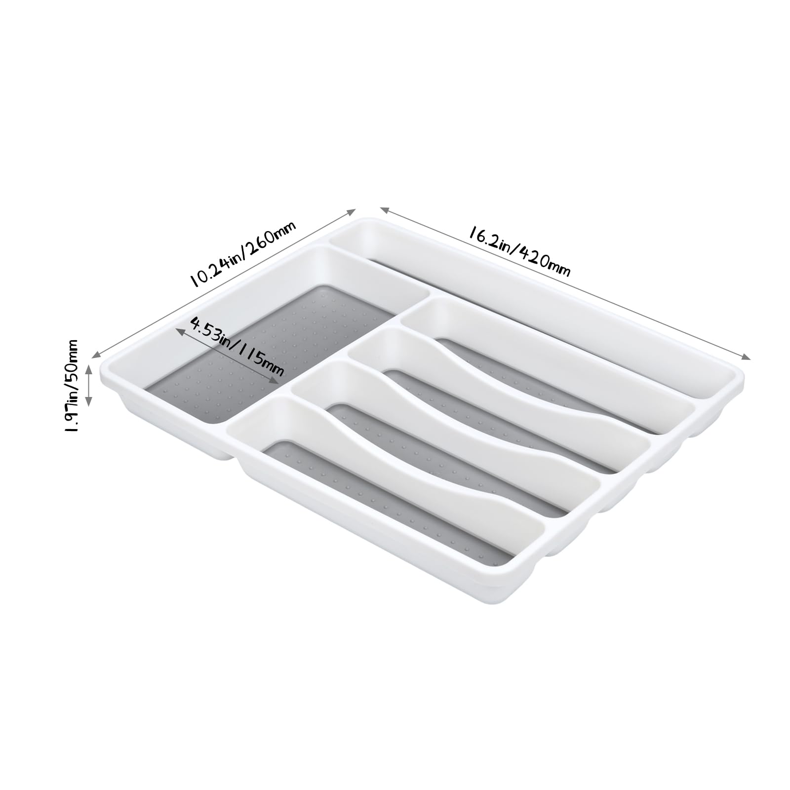 Kitchen Silverware Organizer Tray, Plastic Cutlery Silverware Tray for ...