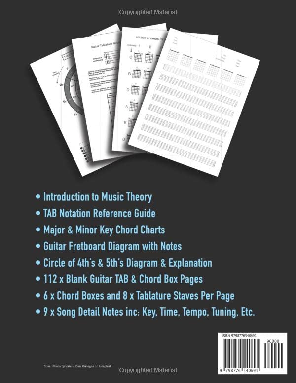 Snapklik.com : Guitar TAB Book: Includes Introduction To Music Theory ...