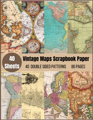 Vintage Maps Scrapbook Paper Over 40 Sheets And 20 Double | Desertcart GB