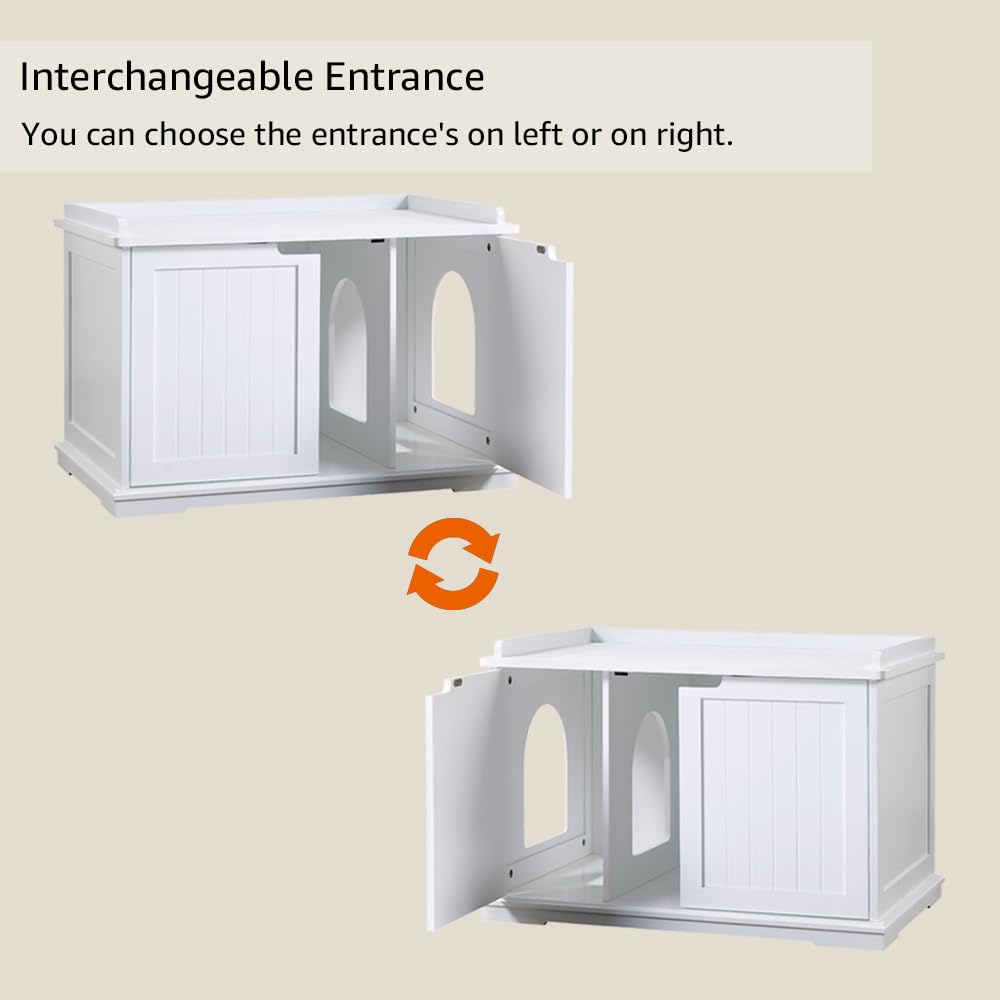 Snapklik.com : Unipaws Cat Litter Box Enclosure Furniture, Cat Washroom ...