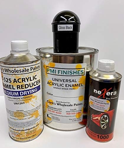 PMI Acrylic Enamel Single Stage Paint Kit (Gallon Kit, Gloss Black ...