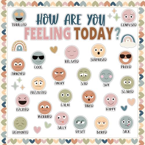 Amazon.com: BOHO Feeling Bulletin Board Set Mental Health Classroom ...