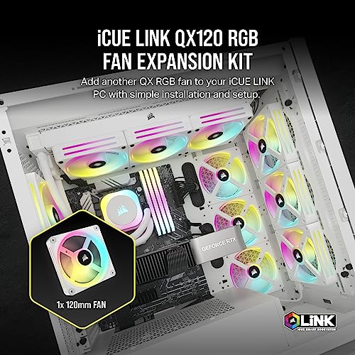 CORSAIR iCUE LINK QX120 RGB 120mm Magnetic Dome RGB Single Fan – White ...