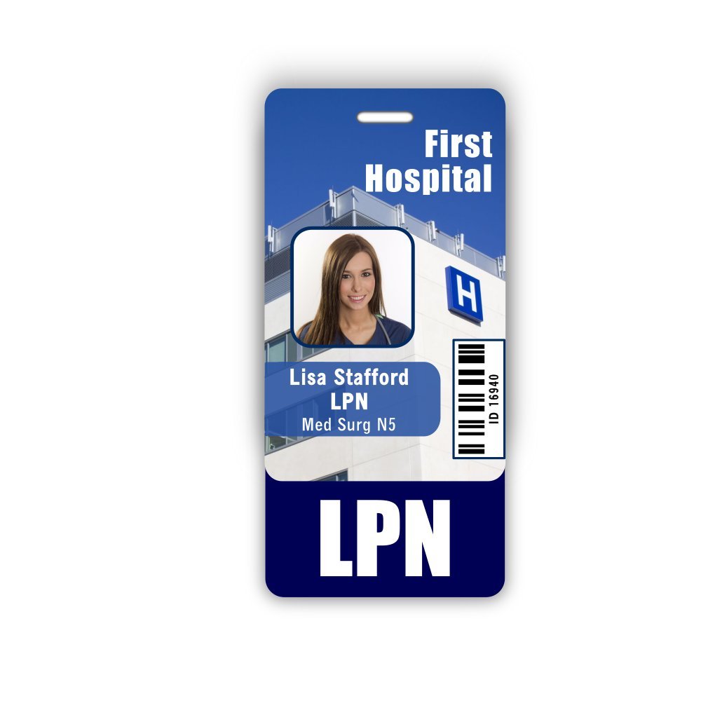 Healthcare Badge Card LPN Badge Buddy Vertical With Height & Weight ...