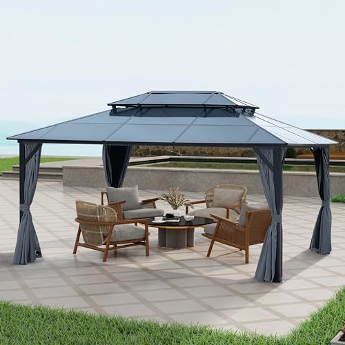 Snapklik.com : 12x16 Hardtop Metal Gazebo
