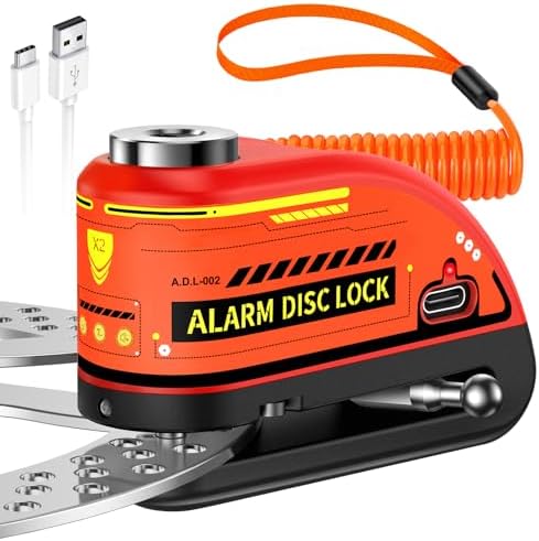 ZEXMTE Alarm Disc Lock Rechargeable Motorcycle Disc Brake Lock Alarm ...