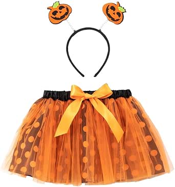 Amazon.com: TWINKLEDE Polka Dots Tutu Skirt Pumpkin Tulle Tutus ...