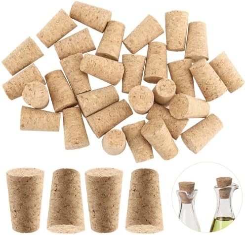 LEXININ 60 Pack 22 x 16x 35 mm Tapered Wine Corks, Small Wooden Bottles ...