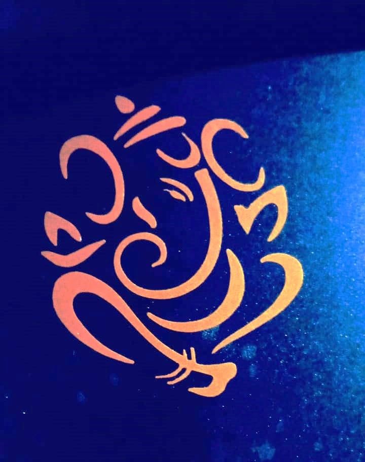 iDesign Vinyl Orange Lord Ganesh Self-Adhesive Sticker For Car, Scooter ...