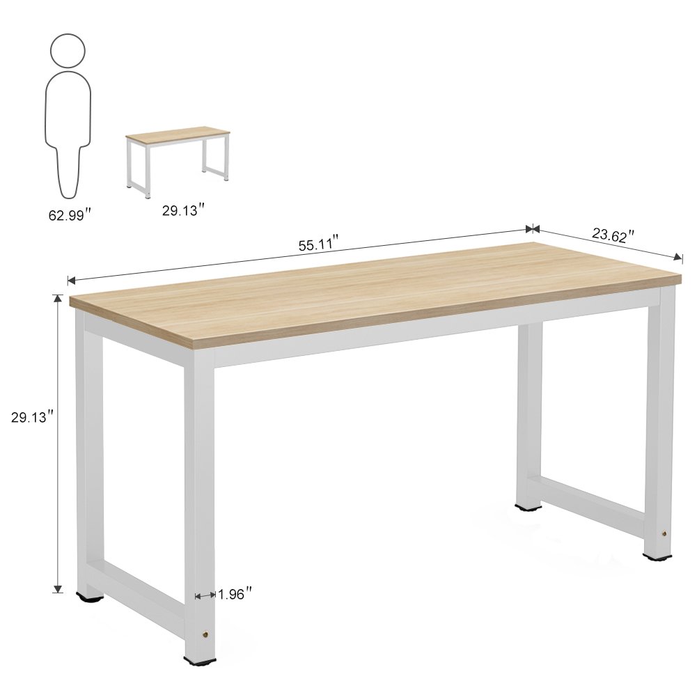 Snapklik.com : Modern Computer Desk, 55 Inch Large Office Desk Computer ...