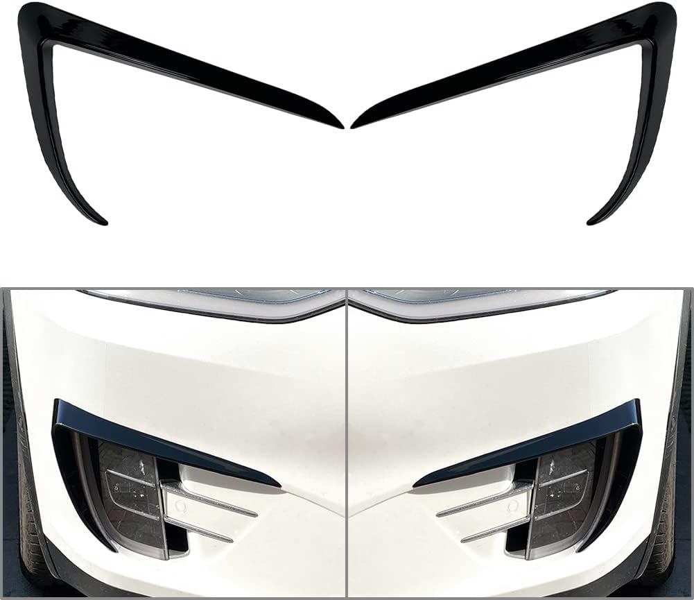 Amazon.com: FSFY Front Bumper Fog Light Eyebrow Cover Trim for Tesla ...