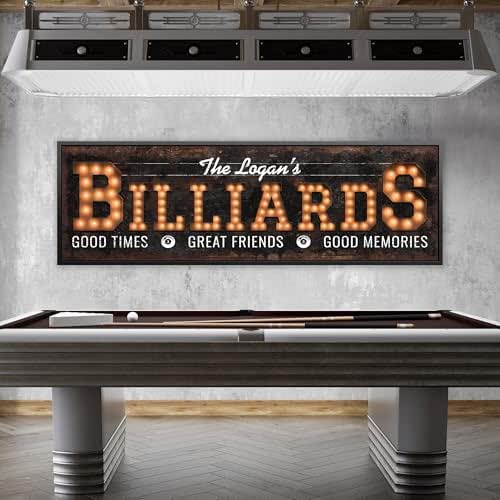Amazon.com: AWESOMETIK Billiards Sign Personalized Wall Decor with ...