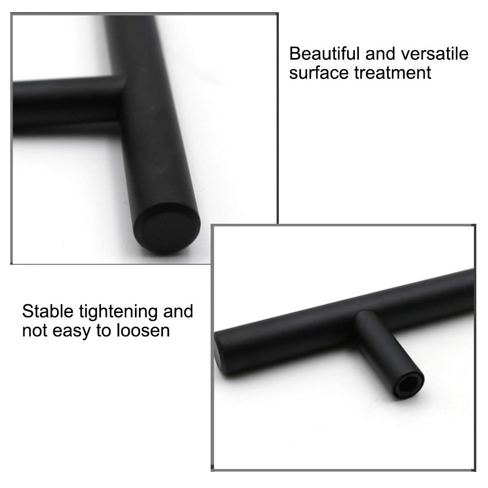 ANSIEDIO Kitchen Cupboard Handles Black – 6 Pack Stainless Steel Drawer ...
