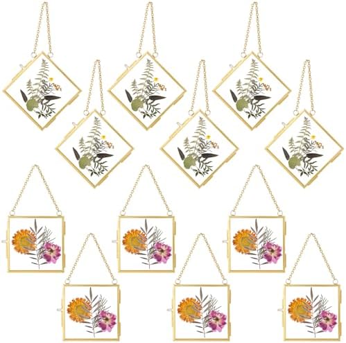 Amazon.com - DoubleFill 12 Pcs Hanging Clear Photo Frame Double Glass ...