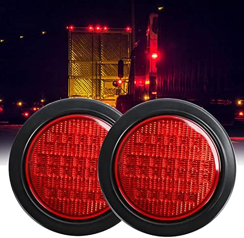 Amazon.com: FSBCGT 2Pcs 4" Round Red 40 LED Trailer Tail Lights ...