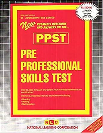 Buy PRE PROFESSIONAL SKILLS TEST (PPST): Passbooks Study Guide ...