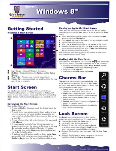 Windows 8 Quick Source Reference Guide: Quick Source: 9781935518310: Amazon.com: Books