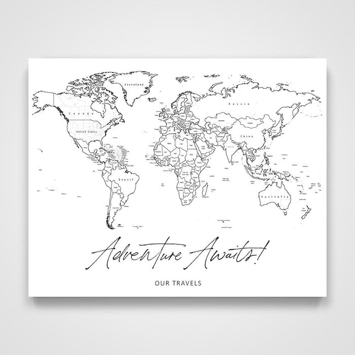 Amazon.com: Mini World Push Pin Travel Map Cork Board with Pins, Custom ...