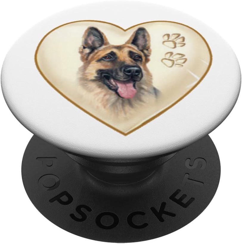 Amazon.com: Dog, Pet, German Shepherd, Puppy, Heart, Paws, Pop-Socket ...