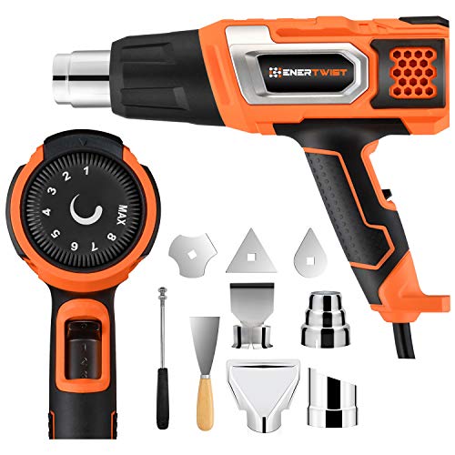 ENERTWIST 1500W Heat Gun Variable Temperature Control Hot Air Tool Kit ...