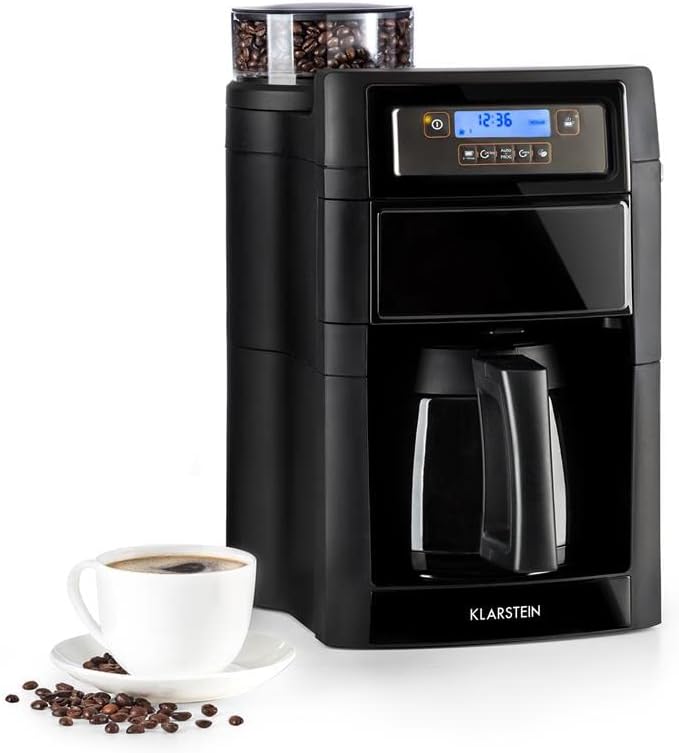 KLARSTEIN Machine a Cafe Grain, Cafetiere a Grain avec Broyeur 1000W ...
