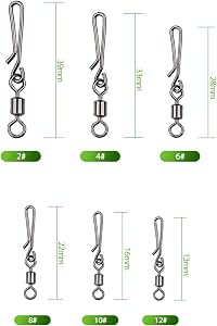 Amazon.com: TERCAN Fishing Hook Fishing Connector Pin Rolling Swivel ...