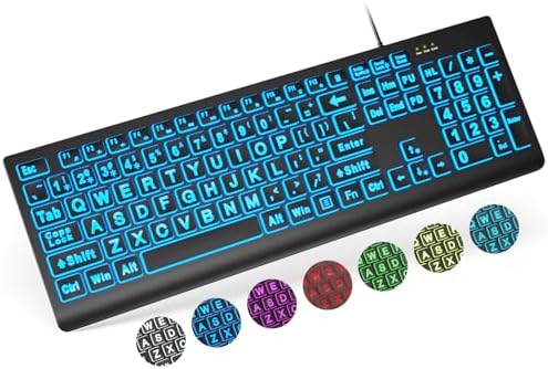 X9 Performance Large Key Keyboard Backlit - Easy to See and Type ...
