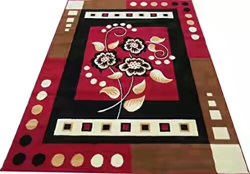 Buy Moin Carpets MODERN DESIGN FLORAL CARPET RED 4X5 FEET(120X155CMS ...