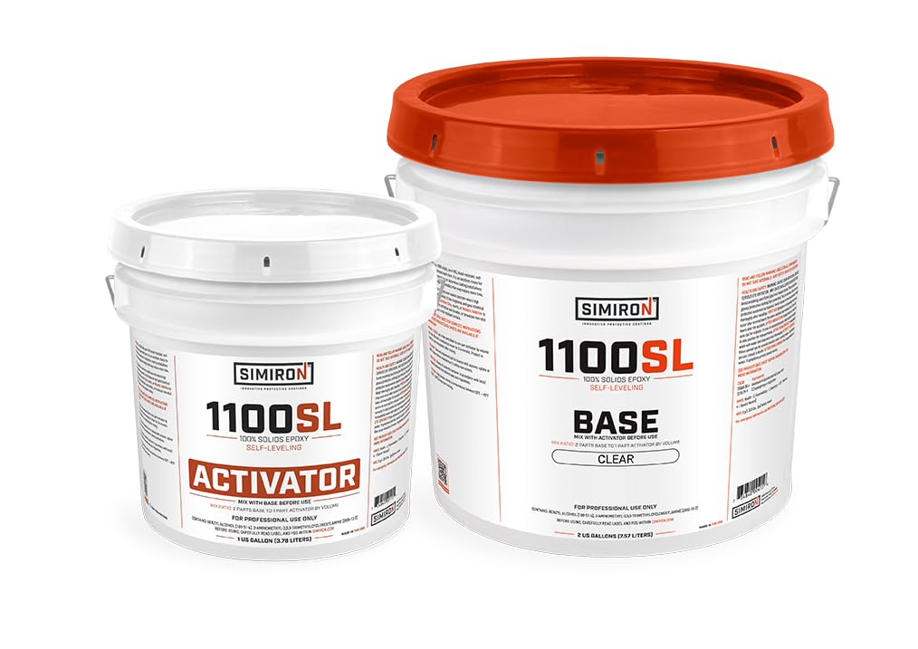 SIMIRON Epoxy Resin Coating 3 Gallon Kit - Clear- Standard Cure Speed - For Floors, Counter Tops ...