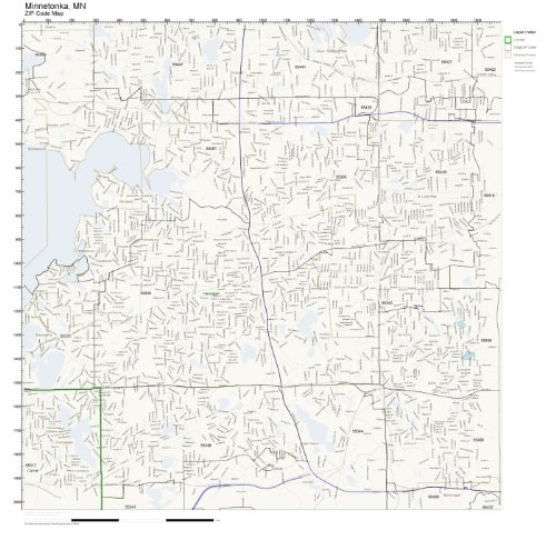 ZIP Code Wall Map of Minnetonka, MN ZIP Code Map Not Laminated: Amazon ...