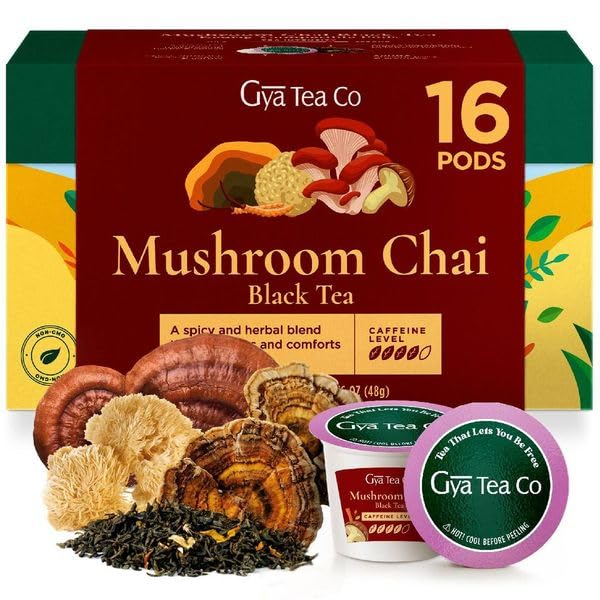 Amazon.com : Gya Tea Co Mushroom Chai Black Tea Pods for Keurig - High ...