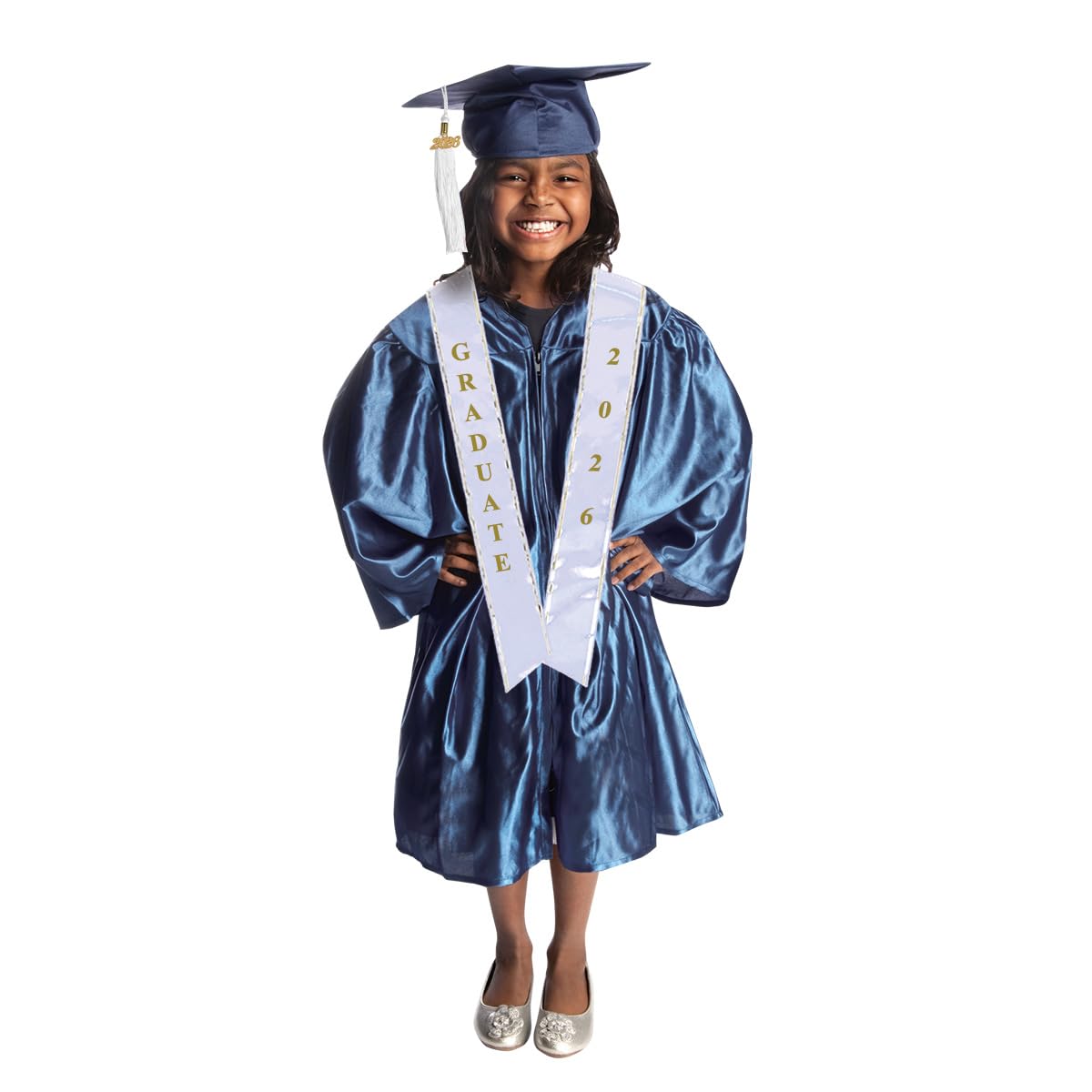 Snapklik.com : 2026 Shiny Navy Blue Deluxe Child Graduation Set, Large ...