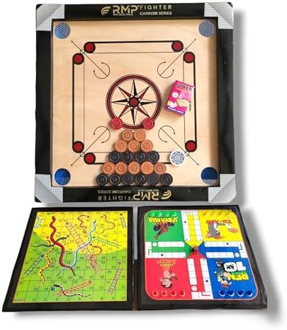 Buy FAST RUSH Premium Carrom Board Game Set - Smooth Playing Surface ...