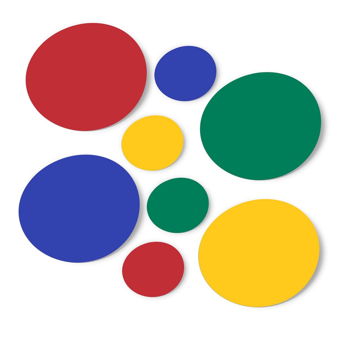 Red/Yellow/Green/Blue Vinyl Wall Stickers - 2 & 4 inch Circles (60 ...