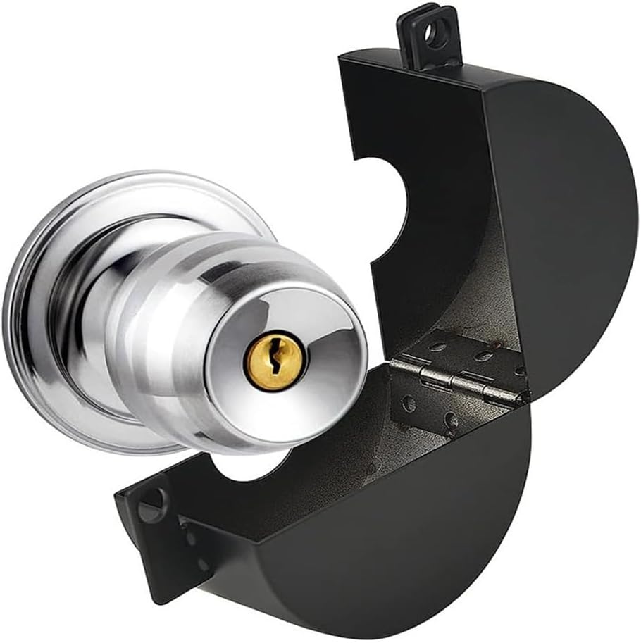 Jonikuper Door Handle Lock Device for Round Oval Knobs, Stainless Steel ...
