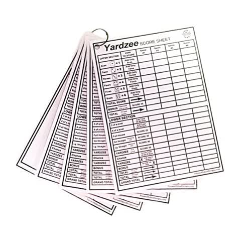 Amazon.com: Yardzee and Yarkle 5" x 7" Yard Dice Dry Erase Score Cards ...