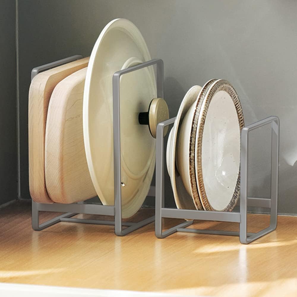 Amazon.com - MAQUITA 3 Piece Plate Organizer for Kitchen Cabinet, Shelf ...