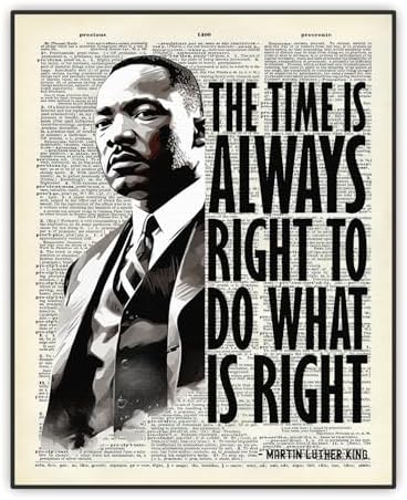 Amazon.com: MLK Quote, Classroom Home Office Decor, The Time Is Always ...
