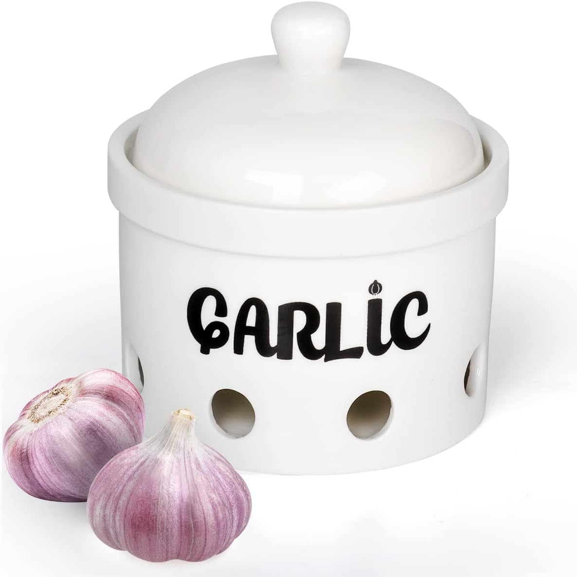 RSVP International White Stoneware Kitchen Collection, Stoneware Garlic ...