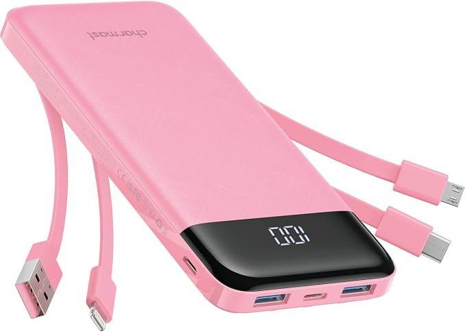Amazon.com: Portable Charger with Built in Cables, Portable Charger ...
