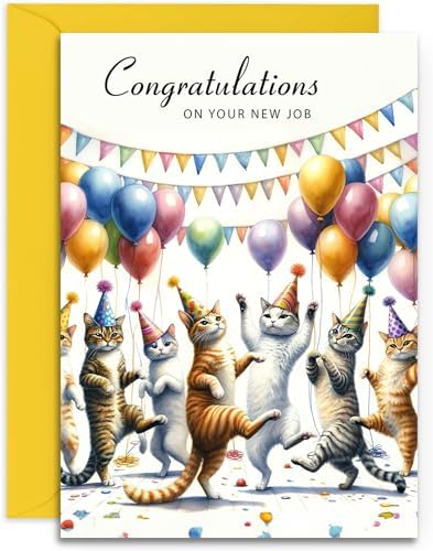 Congratulations on your New Job Card - Funny Dancing Cats Design for ...