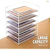 Amazon.com: SANRUI Acrylic Stackable Letter Tray Clear Paper Tray Desk ...