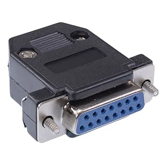 15-Way D Sub Connector Female Socket with Black Hood : Amazon.co.uk ...