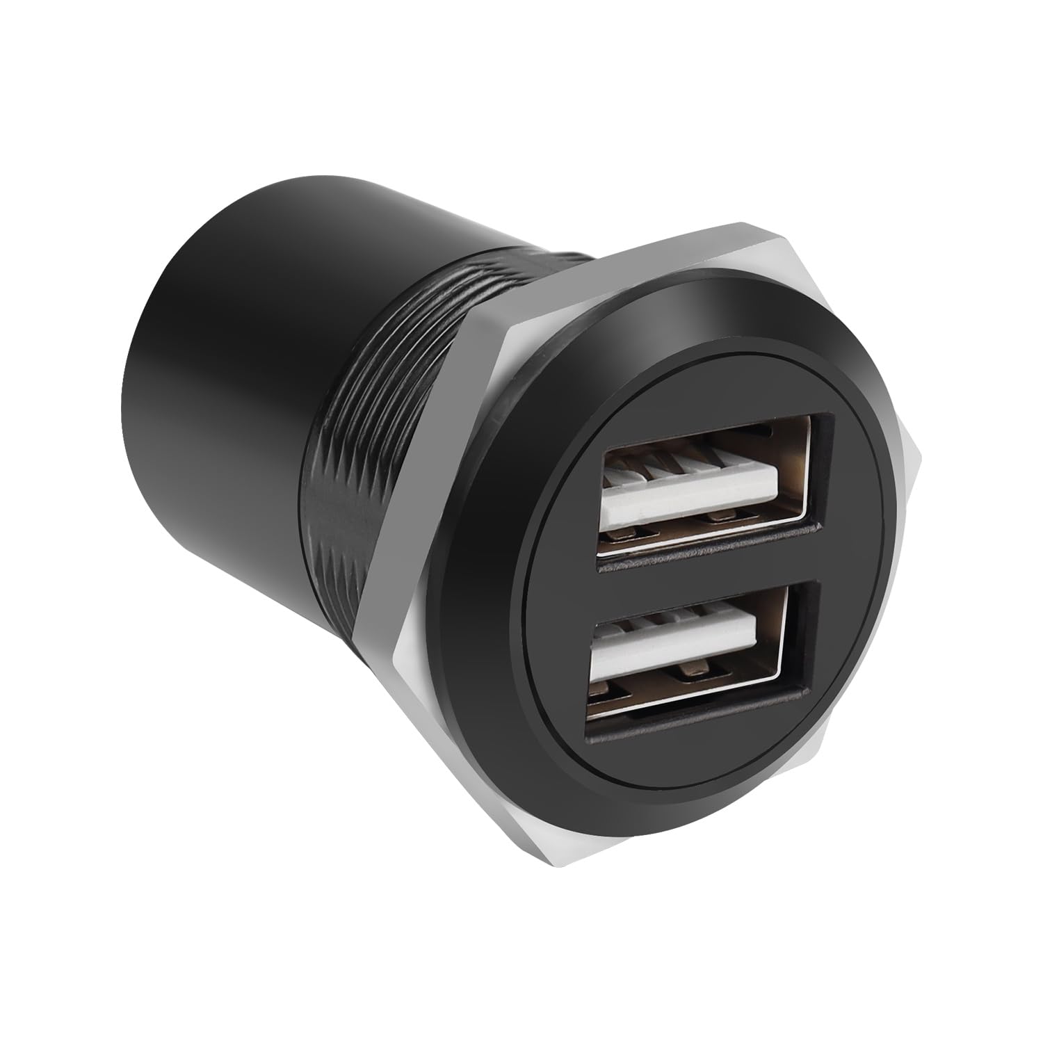 Amazon.com: QIANRENON Dual USB2.0 Threaded Fixed Round Connector 2 USB2 ...