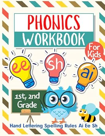 Phonics Workbook for Kids: Perfect for Preschool, 1st, 2nd Grade, Hand ...