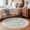 Amazon.com: jinchan Floral Round Rug 4ft, Non Slip Soft Circel Rugs ...
