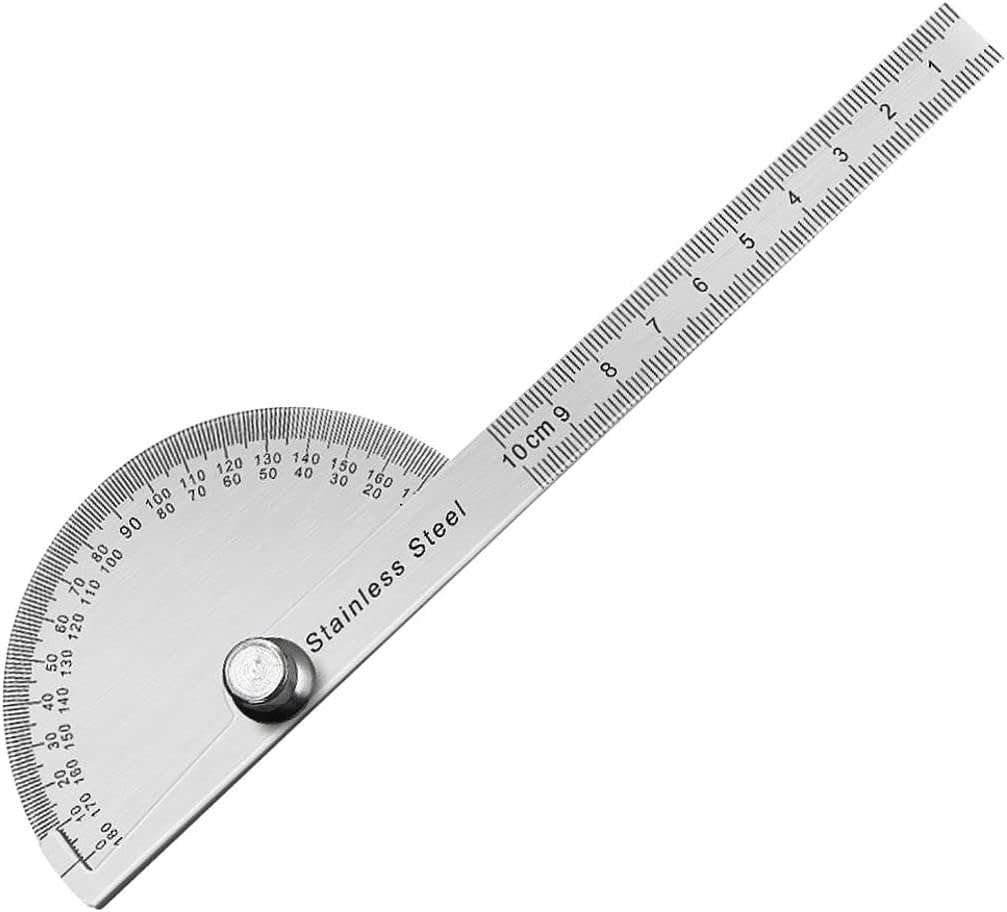 Stainless Steel Angle Ruler, 4 Inch High Precision Protractor 0-180 ...