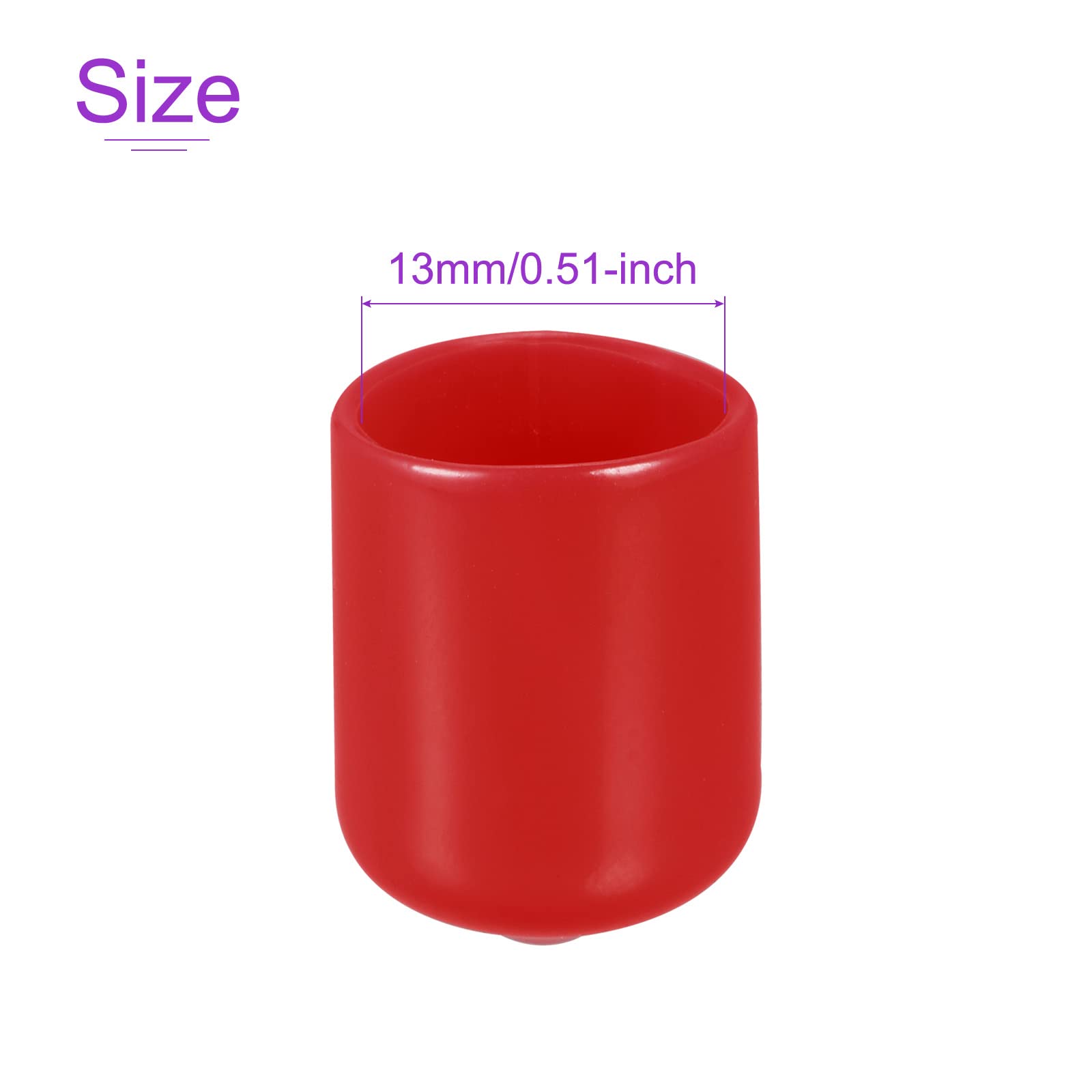 Snapklik.com : 50 Pack 1/2" ID Red Screw Thread Protectors Rubber End ...